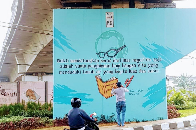 Seniman ingatkan cita-cita Bung Hatta melalui mural